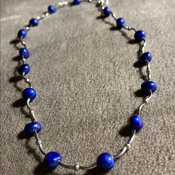 Jewelry | Faux Blue Pearl Necklace | Poshmark